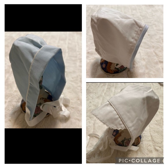 Accessories | Eeuc Bundle Of 3 Handmade Baby Boy Bonnets Nb 3m | Poshmark